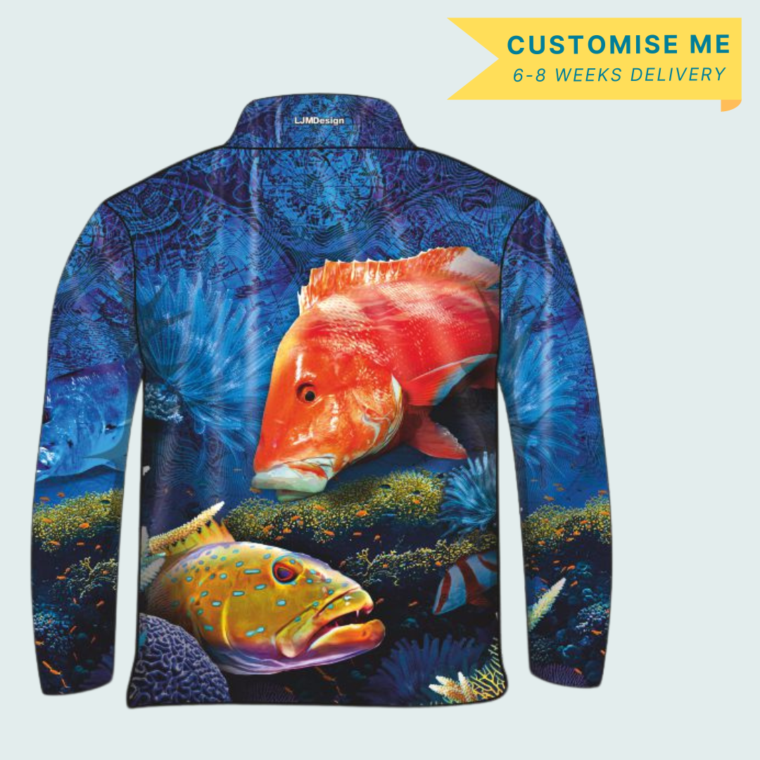 CUSTOMISE ME - Target Reef Species Blue – Fishing Shirt by LJMDesign