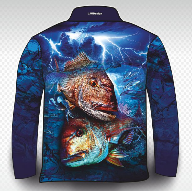 Thunderstorm Snapper – Fishing Shirt by LJMDesign