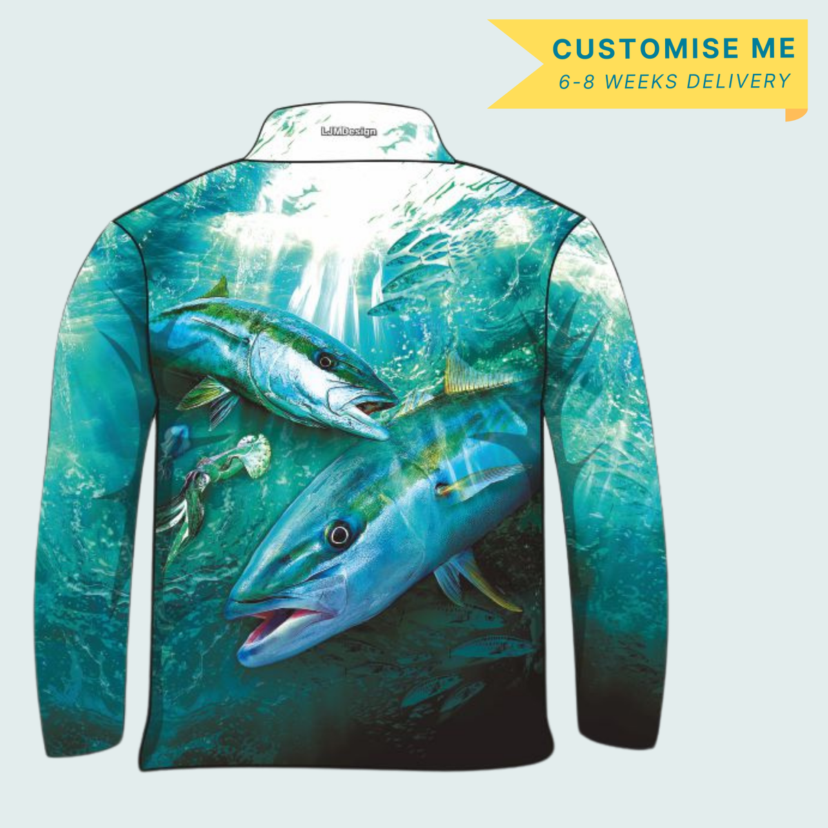 CUSTOMISE ME - Kingfish Frenzy – Fishing Shirt by LJMDesign