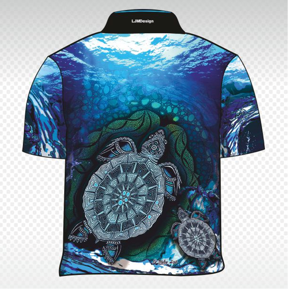 Short Sleeve Indigenous Turtle - Aboriginal Art – Fishing Shirt by ...