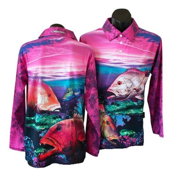 Coral Reef Colour - Pink – Fishing Shirt by LJMDesign